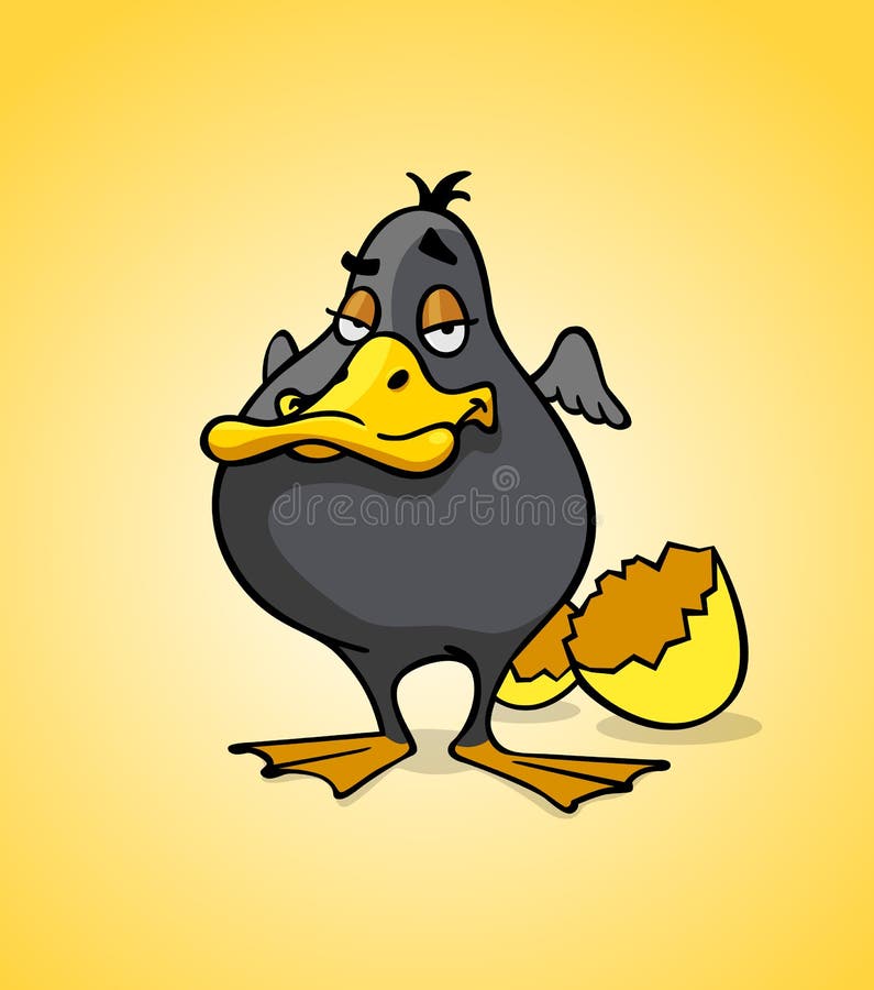 Black duck stock vector. Illustration of bird, funny - 10975757