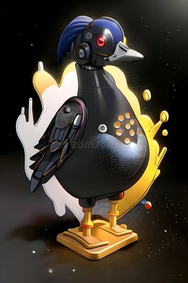 Black Duck Robot Monster Style Design Ai Model Stock Illustration ...