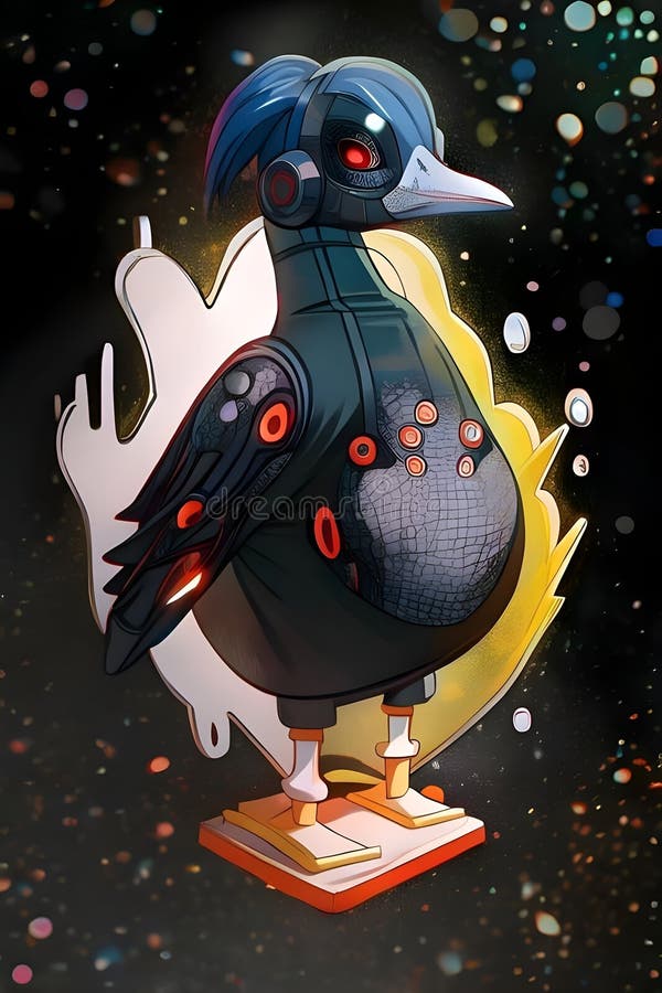 Black Duck Robot Monster Style Design Ai Model Stock Illustration ...