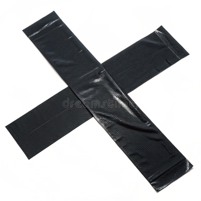 Black Duct Tape Cross Isolated Stock Illustration - Illustration of ...