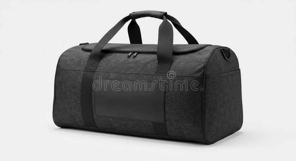 Black Duffel Bag with a Rectangular, Structured Shape. Made from ...