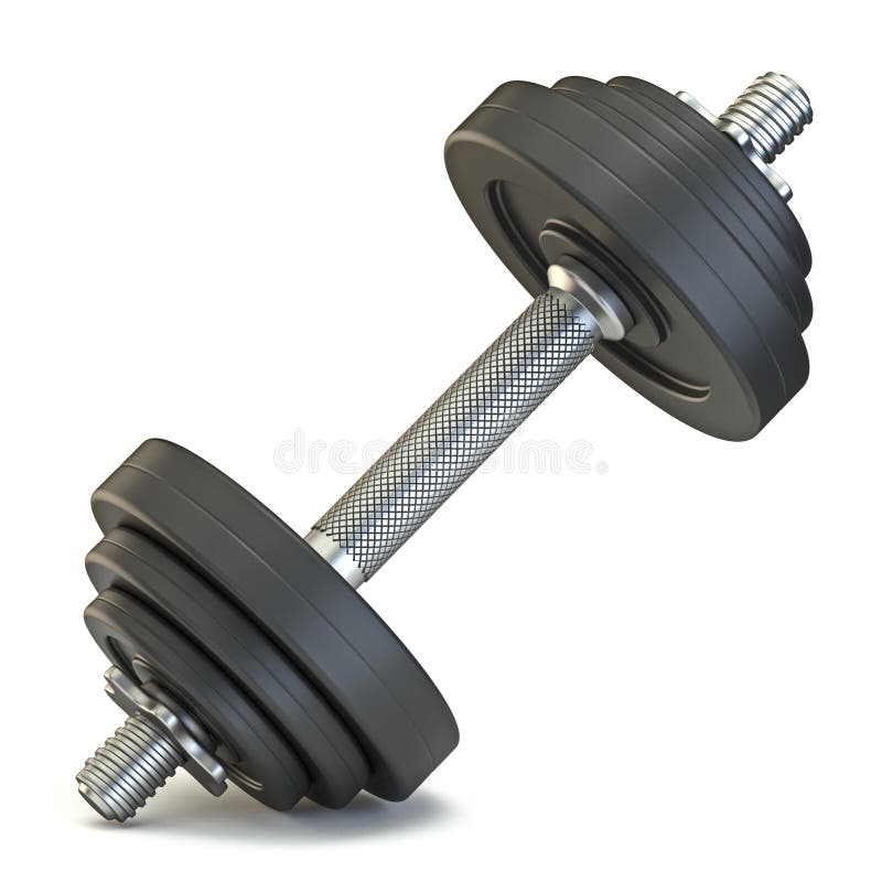 Black Dumbbell Side View 3D Stock Illustration - Illustration of ...