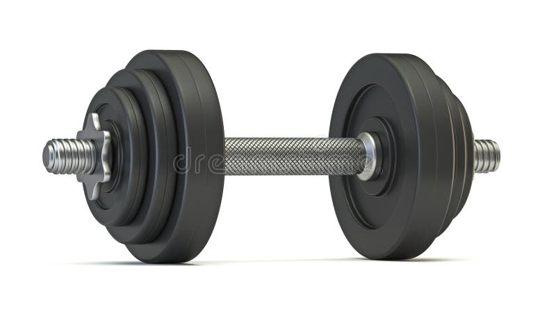 Black Dumbbell Side View 3D Stock Illustration - Illustration of ...