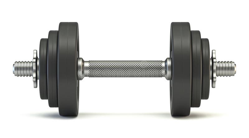 Black Dumbbell Side View 3D Stock Illustration - Illustration of ...
