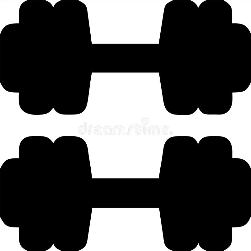 Black Dumbbell Vector for Fitness and Exercise Design Elements Stock ...