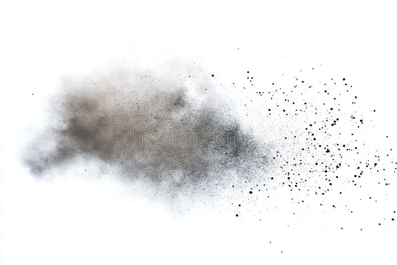 Black Dust Cloud Suspended in Air with Scattered Particles. Cloud ...