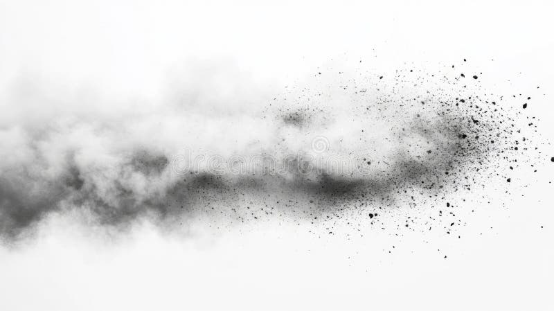 Black Dust Explosion on a White Background Stock Illustration ...