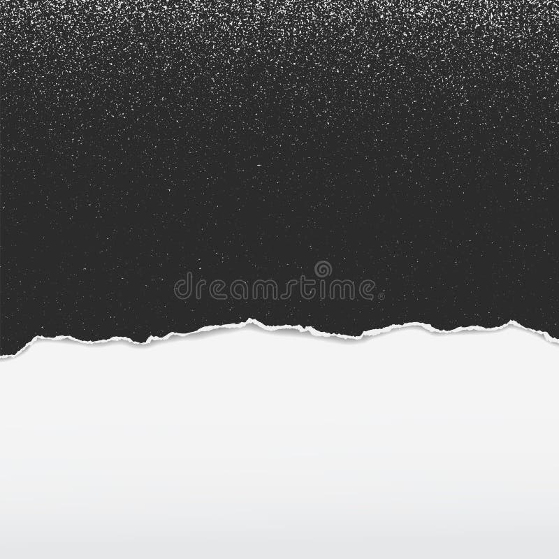 Black and Dusty Torn Paper Strip with Soft Shadow is on White ...