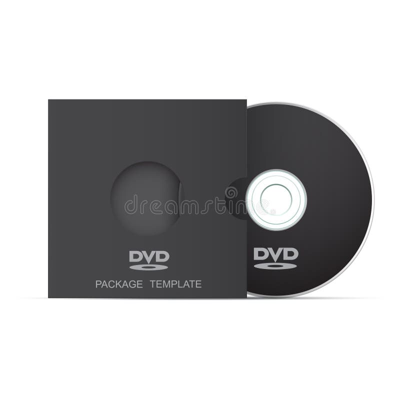 Black DVD Disc and Package Template for Your Design, Vector Stock ...