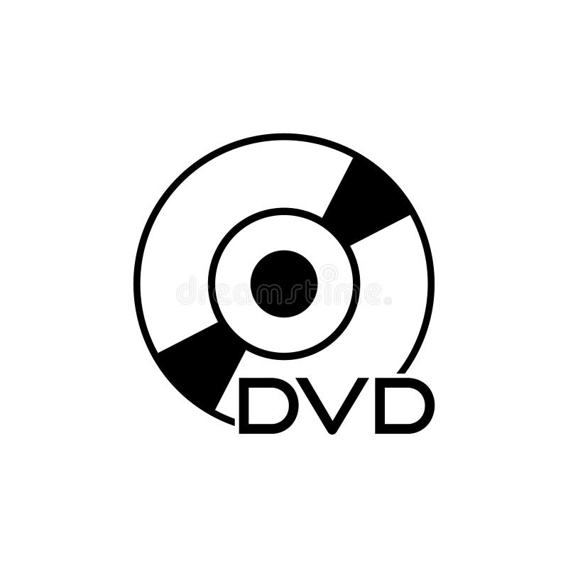 Black Dvd Icon or Logo Isolated on White Stock Vector - Illustration of ...