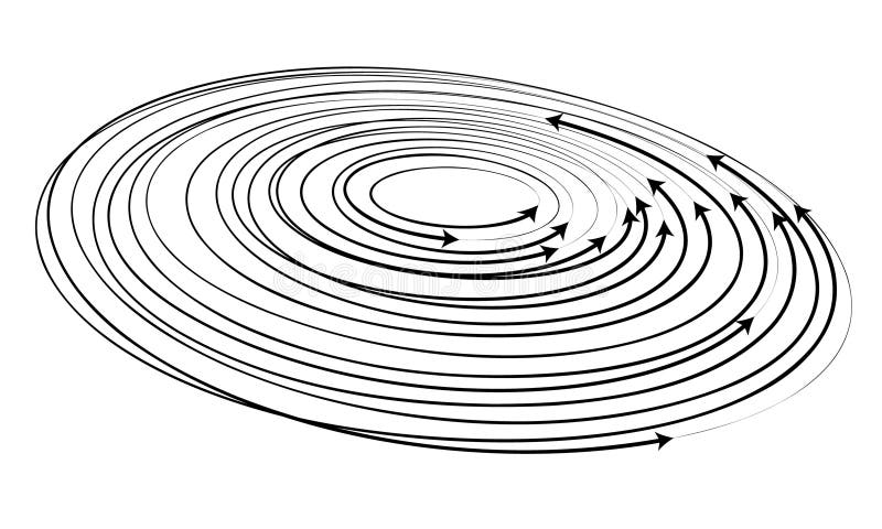 Black Dynamic Speed Lines in Circle with Arrows in Perspective. Speed ...