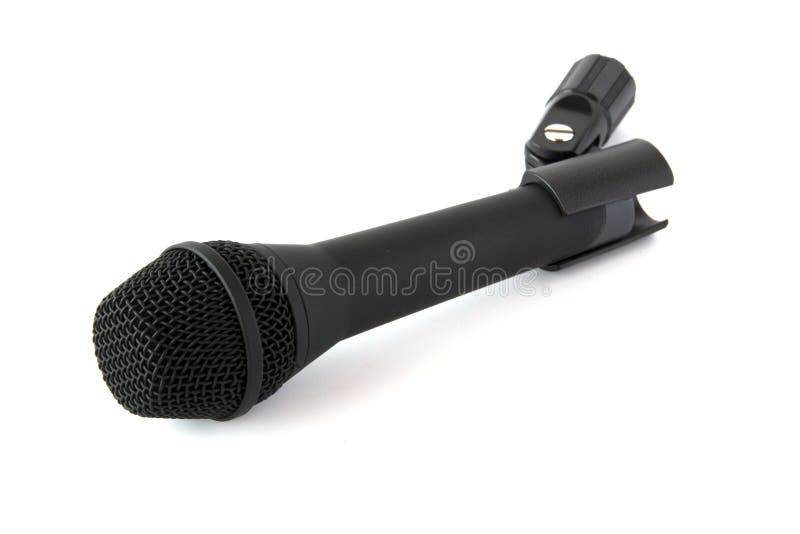 Black Dynamic Stage Microphone Stock Image - Image of diagonal, live ...