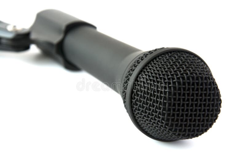 Black Dynamic Stage Microphone Stock Photo - Image of mount, diagonal ...