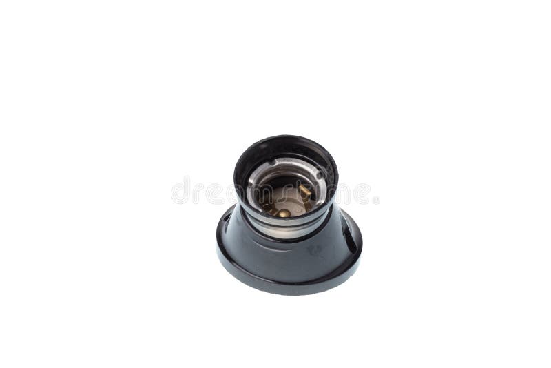 Black E27 Lamp Fixture Socket with Large Base, Isolated on White ...