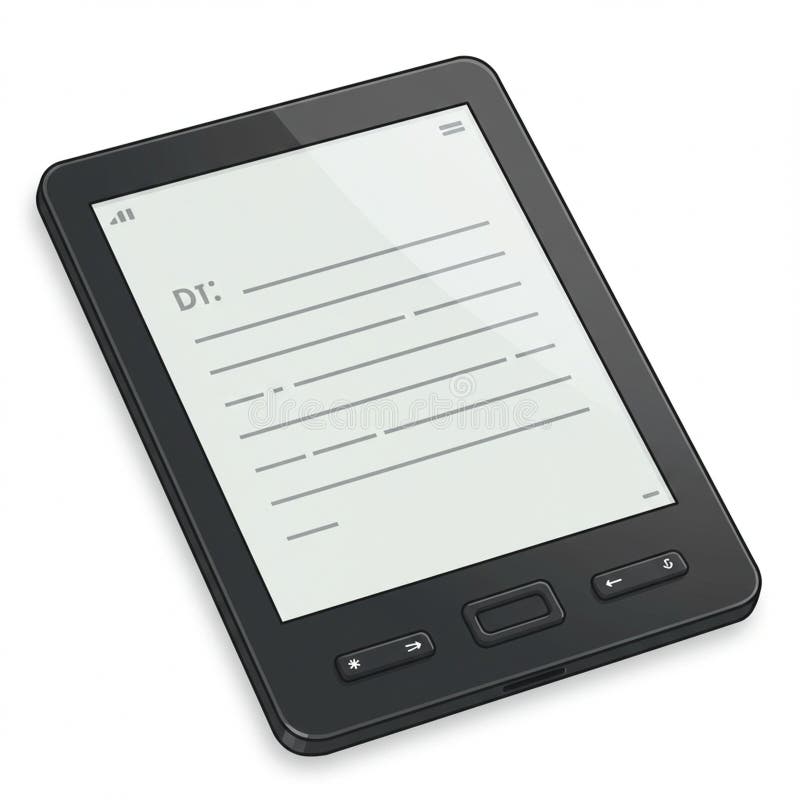 A Black E-reader with a Rectangular, Sleek Design is Shown, Featuring a ...