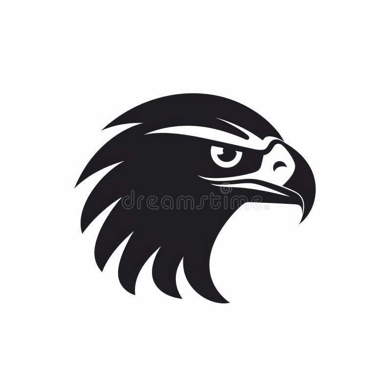 Black Eagle Head Vector Icon - Simple Design Isolated on White ...