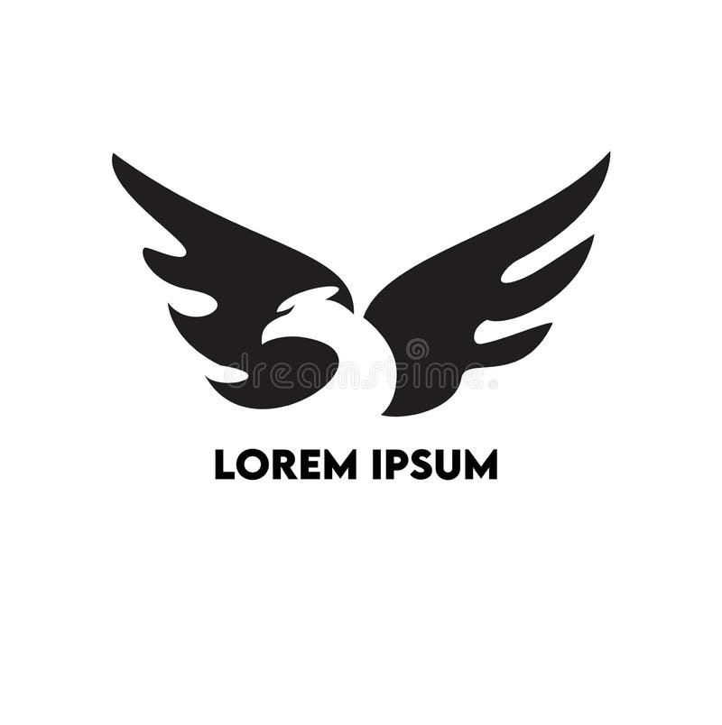 Black Eagle Logo Design Concept Stock Vector - Illustration of wing ...