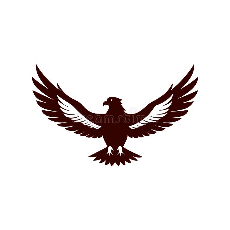 A Black Eagle Silhouette in Flight, Wings Spread, a Vector Art ...