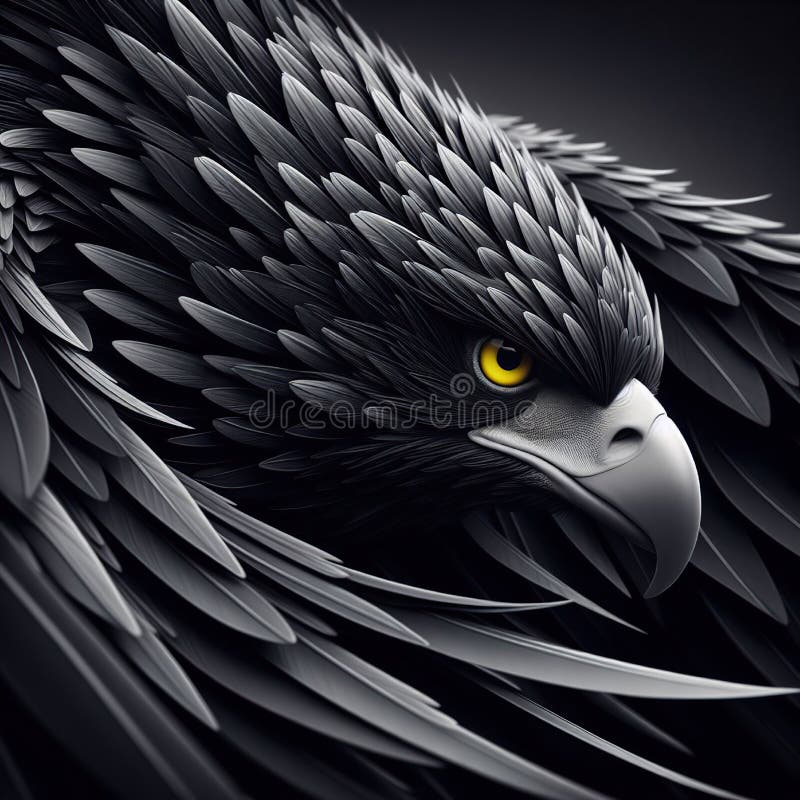 Black Eagle Swooping Down and Screaming Stock Illustration ...