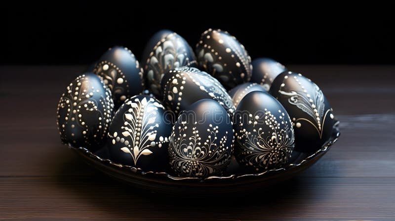 Black easter eggs stock illustration. Illustration of season - 302445653