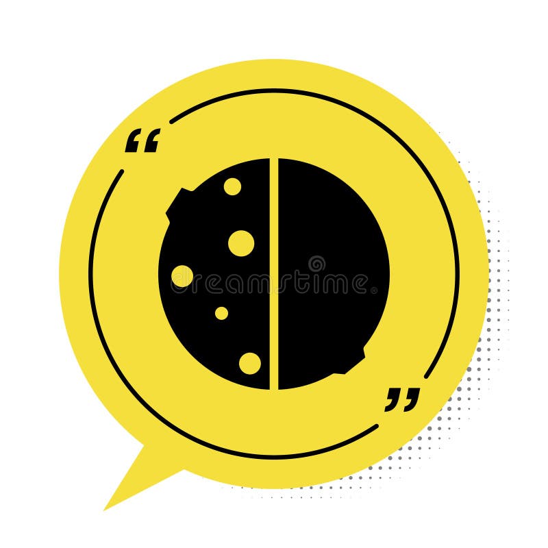 Black Eclipse of the Sun Icon Isolated on White Background. Total Sonar ...