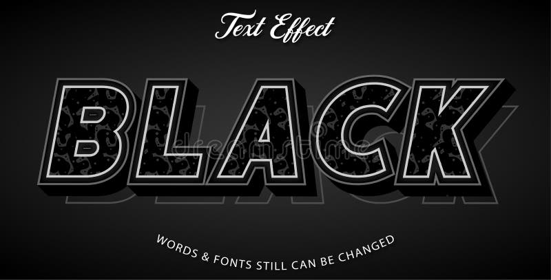 Black Editable Text Effect Style Stock Vector - Illustration of ...