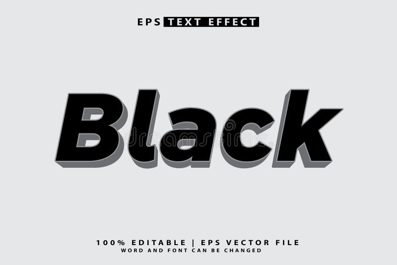 Black Editable Vector Text Effect Stock Illustration - Illustration of ...