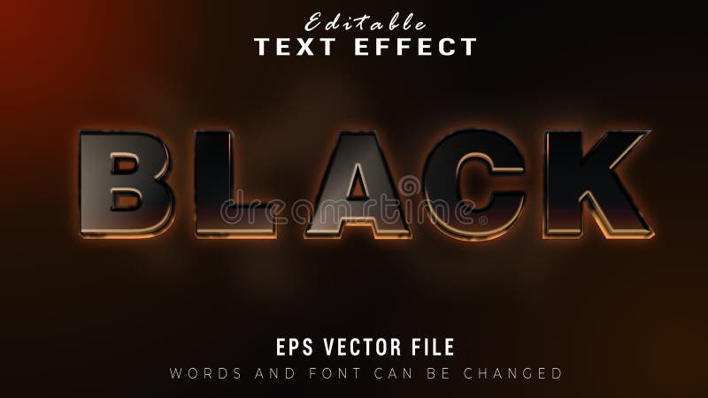 Black Editable Vector Text Effect Stock Vector - Illustration of title ...