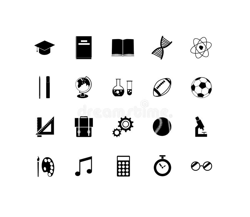 Black education icons stock vector. Illustration of education - 43428091