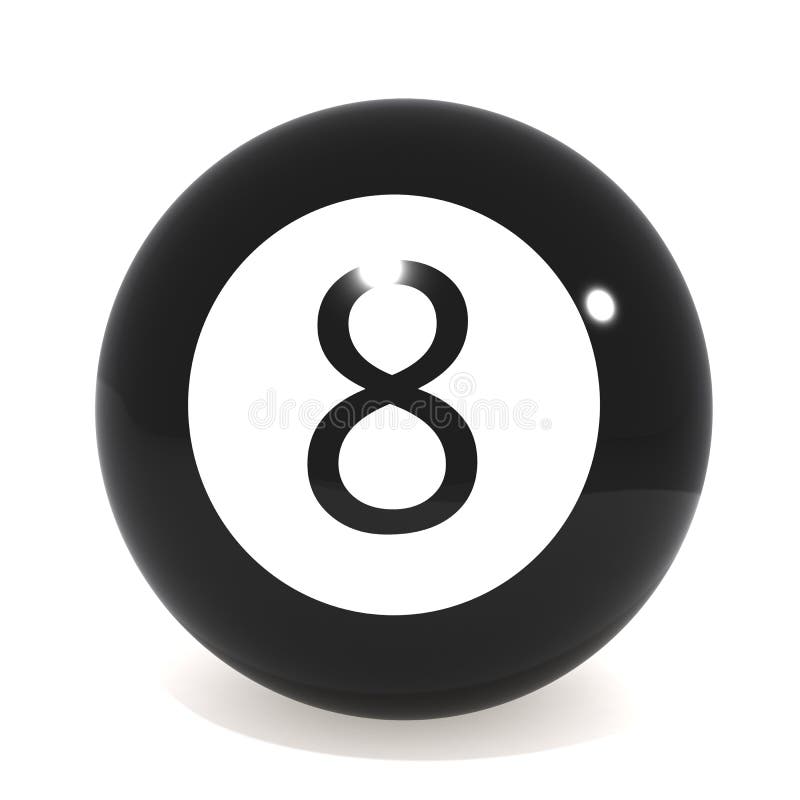 Black Eight billiard ball stock illustration. Illustration of render ...