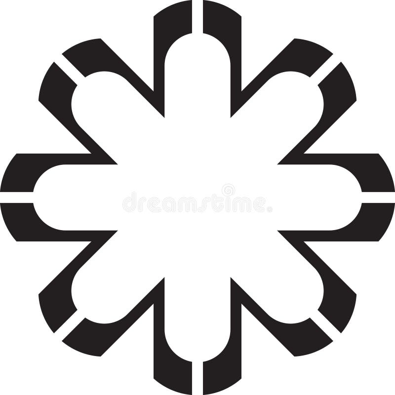 A Black, Eight-pointed, Round-edged Star Vector Logo Stock Vector ...