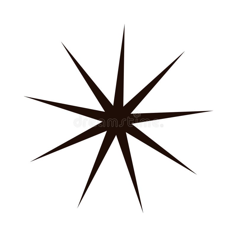 Black Eight Pointed Star Isolated Vector Art Stock Illustration ...