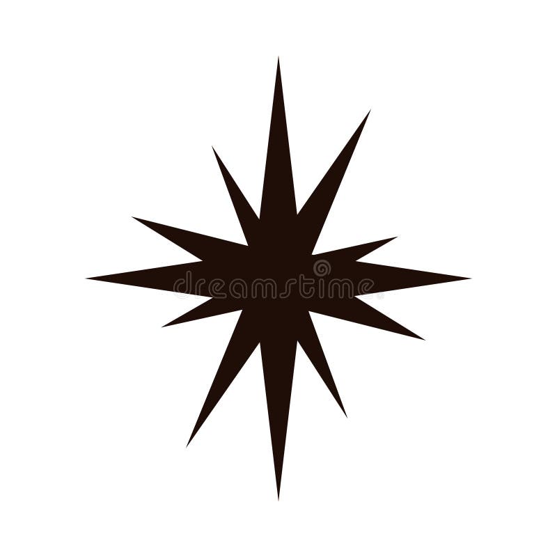 Black Eight Pointed Star Isolated Vector Icon Stock Illustration ...