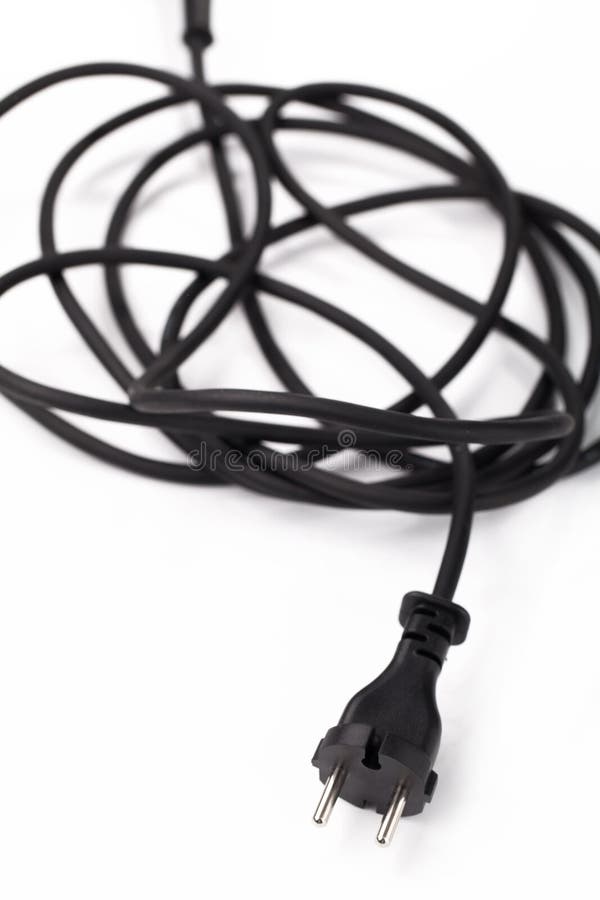 Black electric cable stock photo. Image of close, connection - 45594558