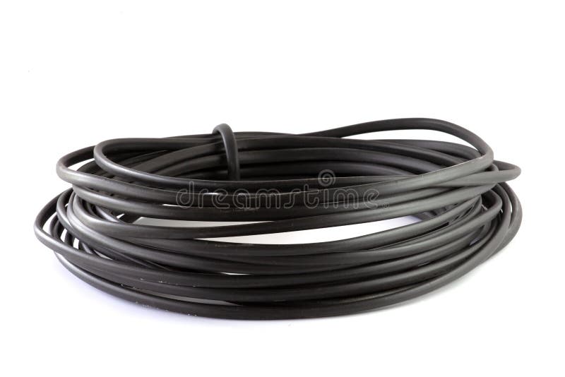 Black Electric Cable Isolated on White Background. Wire for Wiring ...