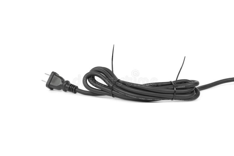 Black electric cable stock image. Image of prong, black - 61329725