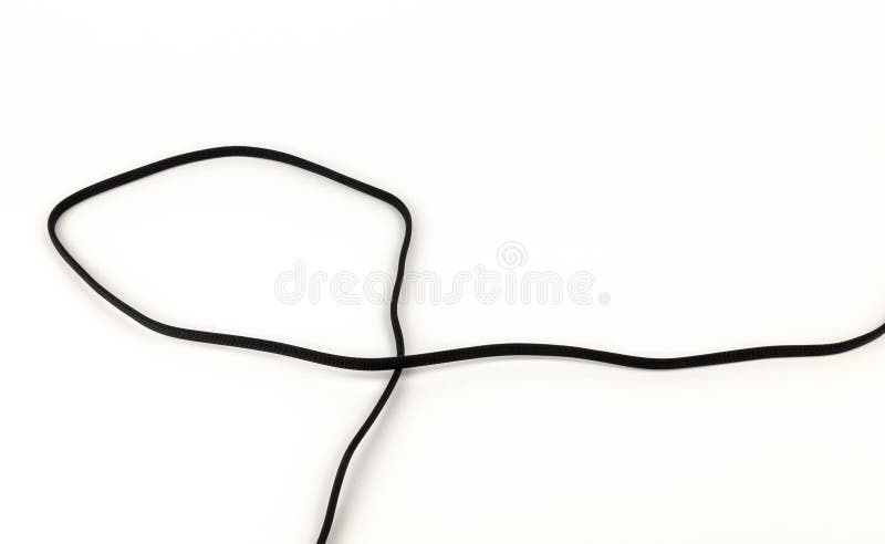Black Electric Cable on a White Background. Power Cable 220 Volts ...