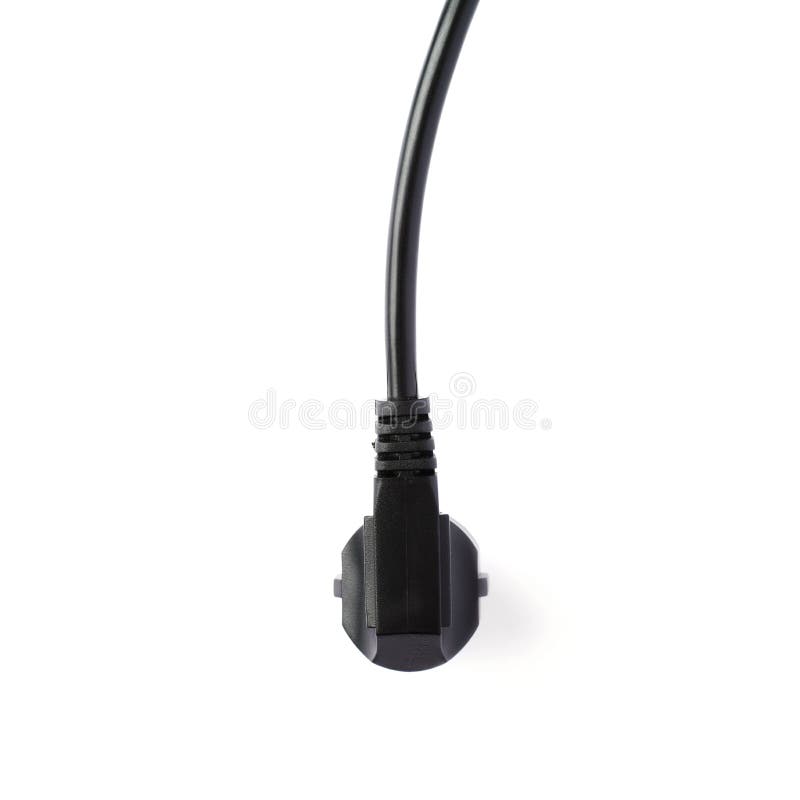 Black Electric Computer Cable Isolated Over White Background Stock ...