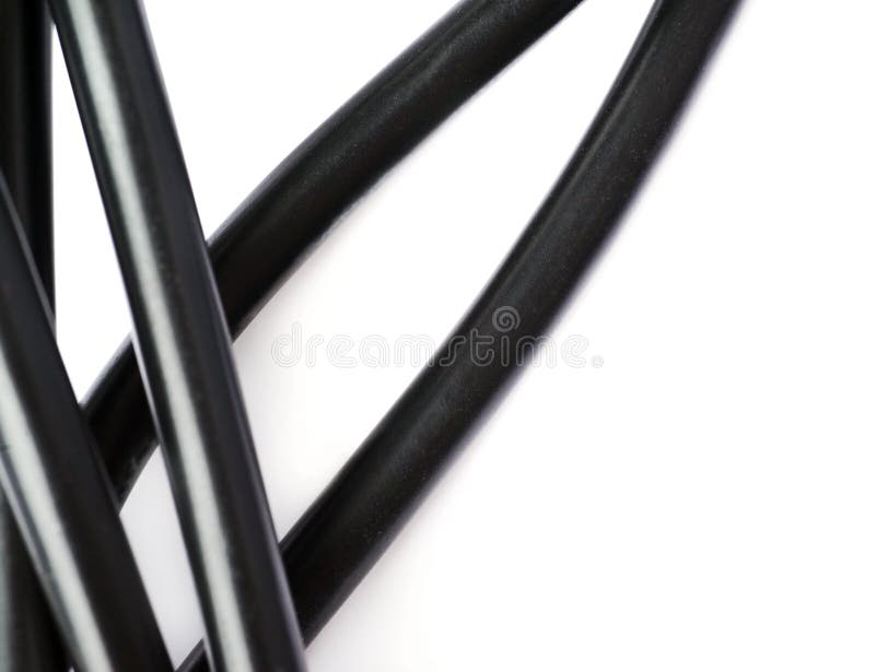 Black Electric Computer Cable Isolated Over White Background Stock ...