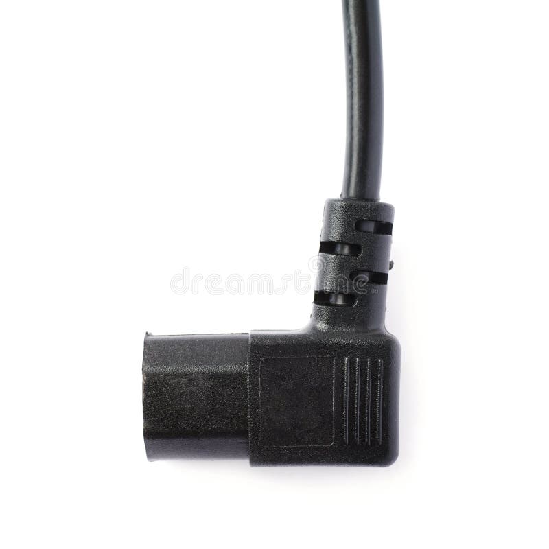 Black Electric Computer Cable Isolated Over White Background Stock ...