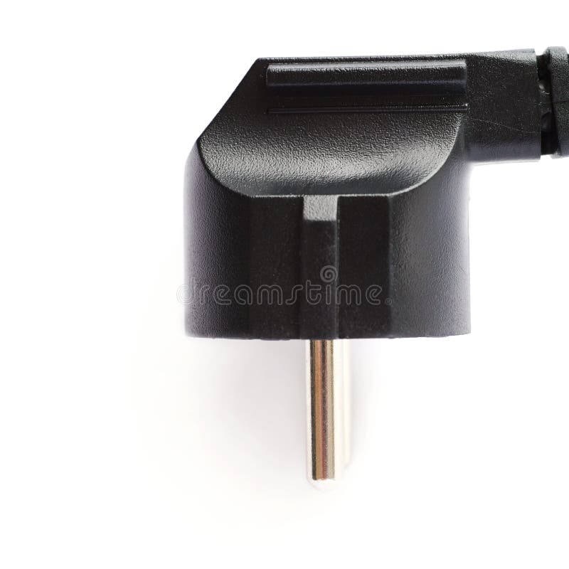 Black Electric Computer Cable Isolated Over White Background Stock ...