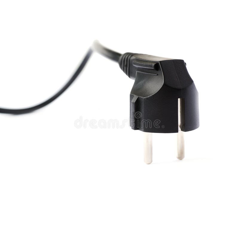 Black Electric Computer Cable Isolated Over White Background Stock ...