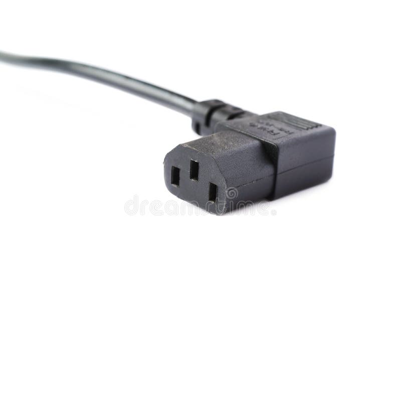 Black Electric Computer Cable Isolated Over White Background Stock ...