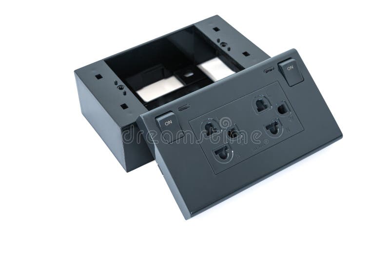 Electric Plug and Multiple Socket with Connected Plugs Isolated on ...