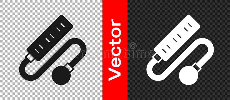 Black Electric Extension Cord Icon Isolated on Transparent Background ...