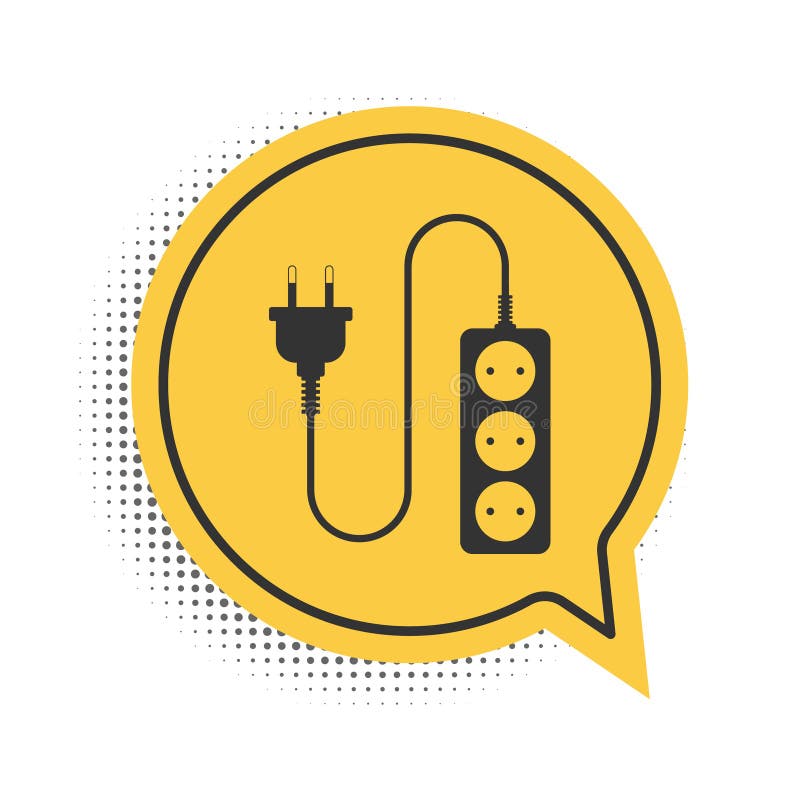 Electric Extension Cord Icon Isolated on Blue Background. Power Plug ...