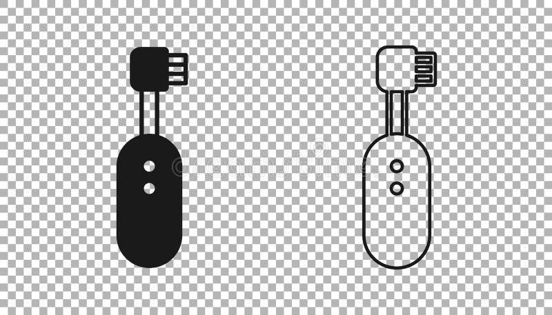 Black Electric Toothbrush Icon Isolated on Transparent Background ...