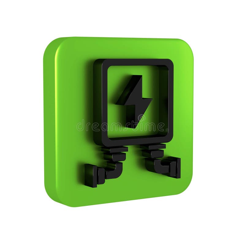 Black Electric Transformer Icon Isolated on Transparent Background ...