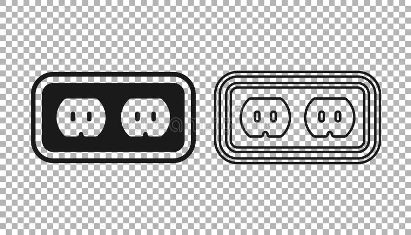 Black Electrical Outlet Icon Isolated on Transparent Background. Power ...