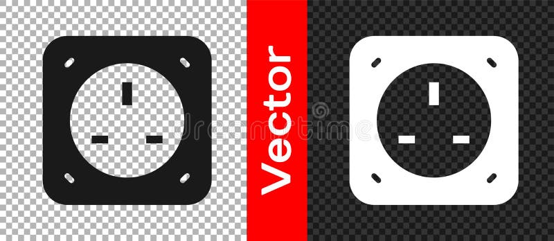 Black Electrical Outlet Icon Isolated on Transparent Background. Power ...